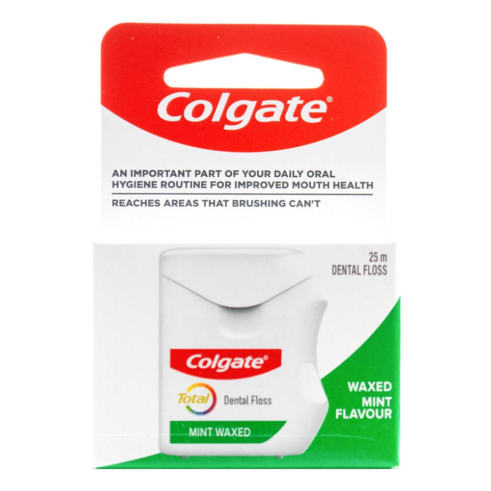 COLGATE 25m DENTAL FLOSS MINT WAXED – austcowholesale